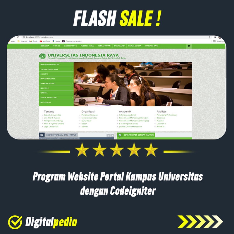 Jual Program Website Portal Kampus Universitas Perguruan Tinggi Dengan Codeigniter Web Siap ...