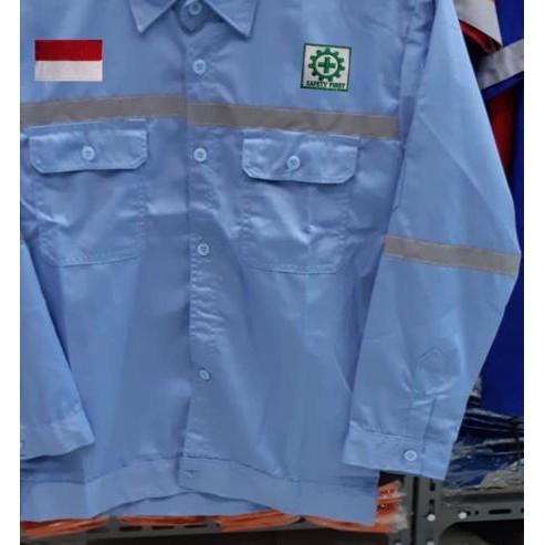 Jual Baju safety plus logo safety first dan bendera - seragam safety ...