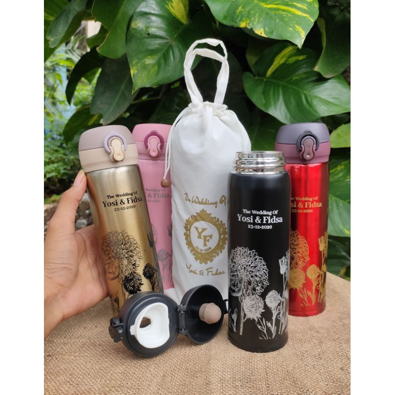 Jual Botol Termos stainless Souvenir custom sablon | Shopee Indonesia