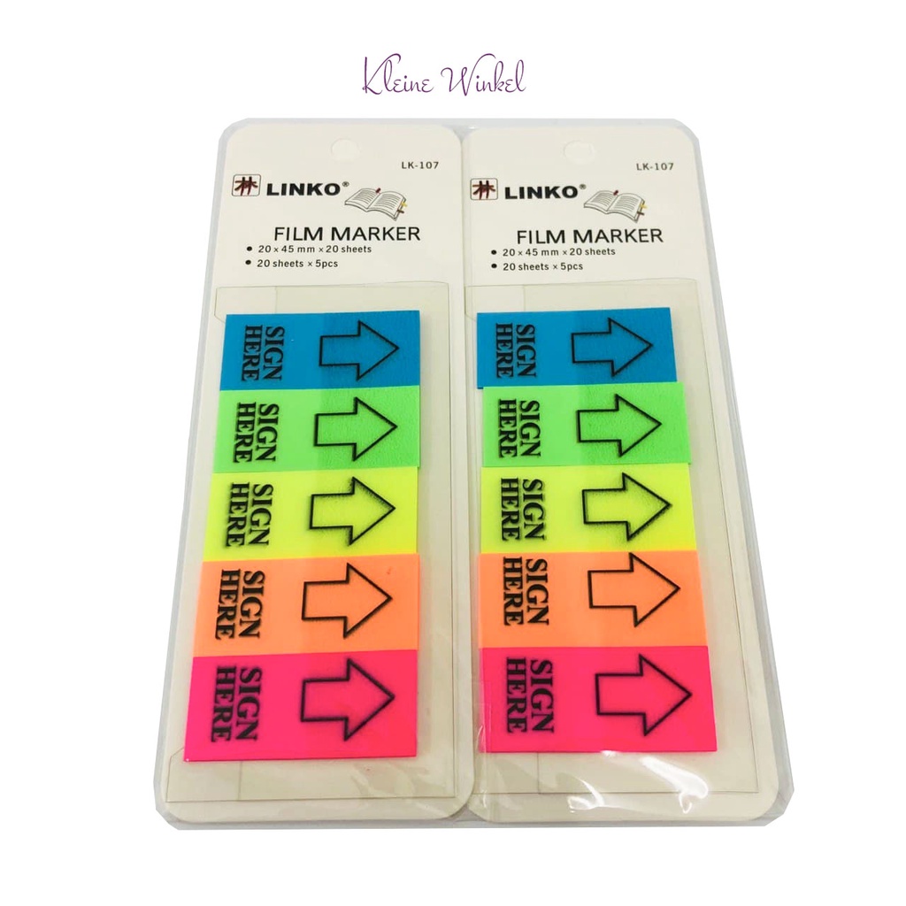 Jual Sticky Note Film Marker Sign Here LINKO | Shopee Indonesia