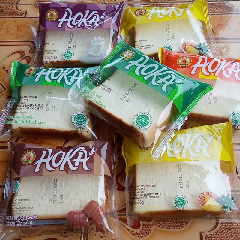 Jual AOKA ROTI PANGGANG LEMBUT VIRAL 65G VARIAN RASA COKELAT STROBERI ...