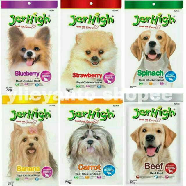Jual Jerhigh blueberry / strawberry / banana / carrot / spinach / beef ...