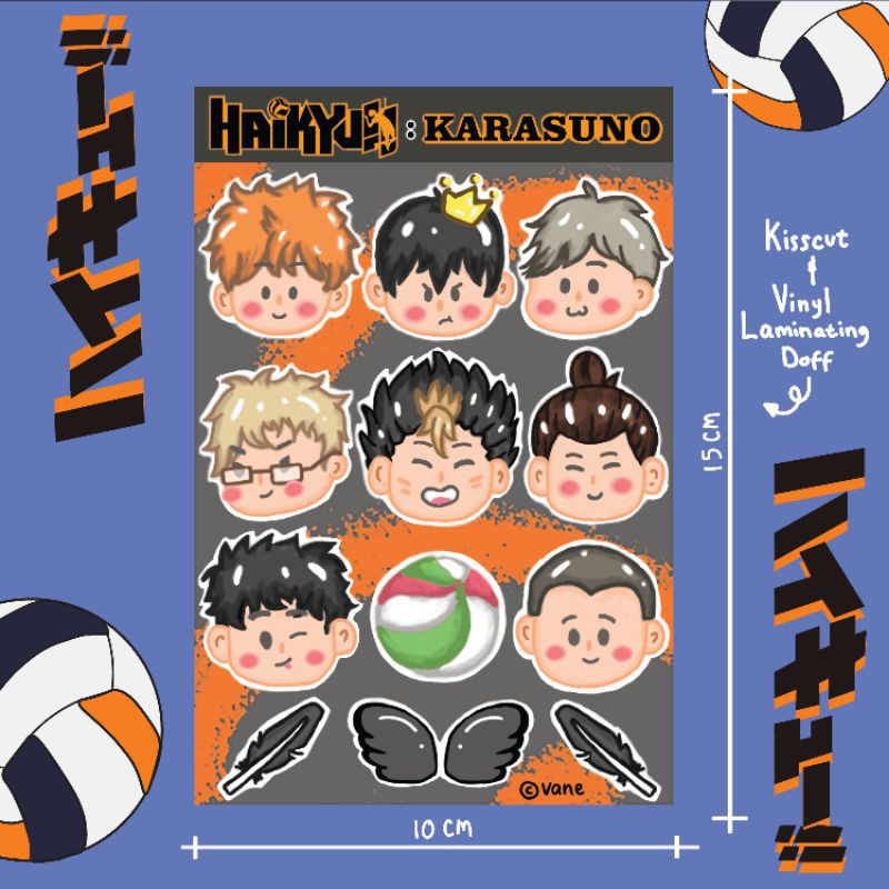 Jual HQ Haikyu Karasuno Sticker Sheet Kisscut | Shopee Indonesia