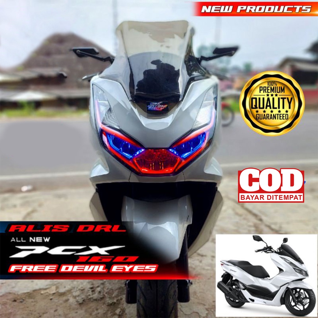 Jual LAMPU ALIS DRL LED NEW PCX 160 BONUS DEVIL EYES LAMPU DEPAN SENJA ...