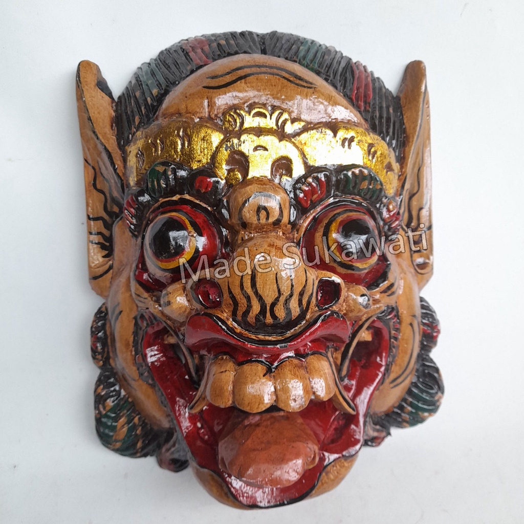 Jual Hiasan dinding Topeng Barong Bomo Bali 25cm kerajinan kayu ...