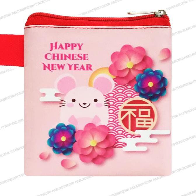 Jual Jual Dompet Pouch Angpao Imlek Tikus Bunga Pink Chinese New Year ...