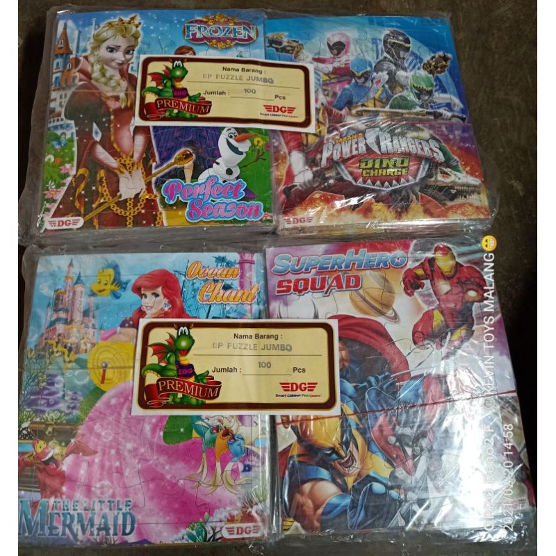 Jual mainan puzzle bongkar pasang gambar kartun anak super lucu ukuran ...
