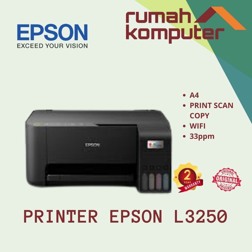 Jual Printer Epson L3250 - Print Scan Copy Wireless - Printer Epson Ecotank L3250 All In One ...