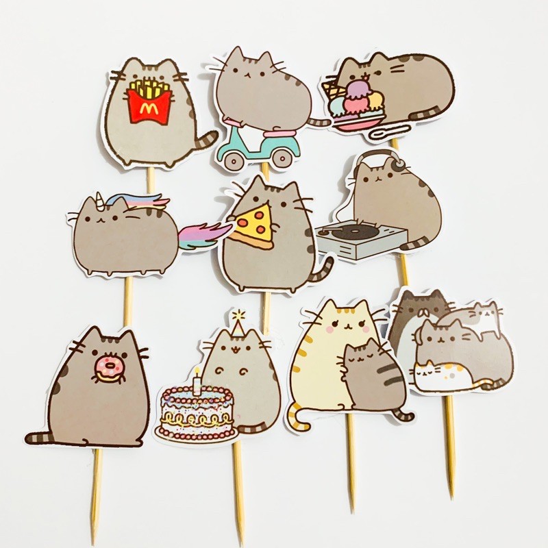 Jual Pushen Cat Cute / Kucing Lucu Cupcake Topper Birthday / Hiasan Kue ...