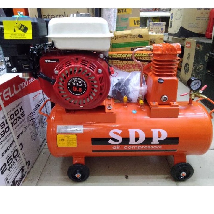 Jual Kompresor SDP 1/4 Hp Tangki 30L Engine TESLA CX-160 5.5Hp Bensin ...