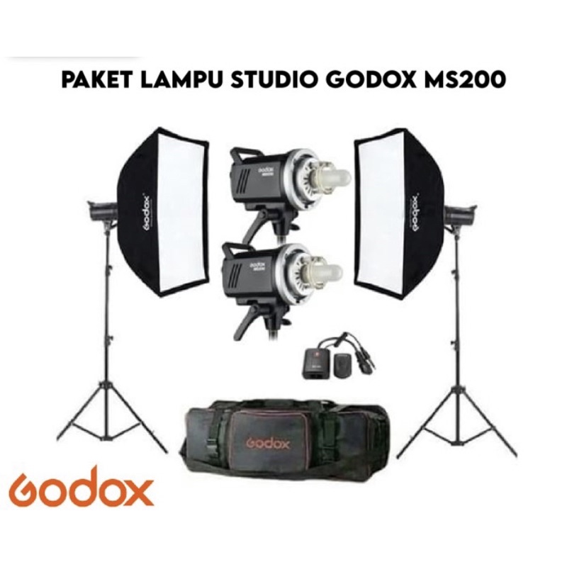 Jual Paket Lampu Studio Godox MS200 Softbox Lighting Studio MS200 Godox ...