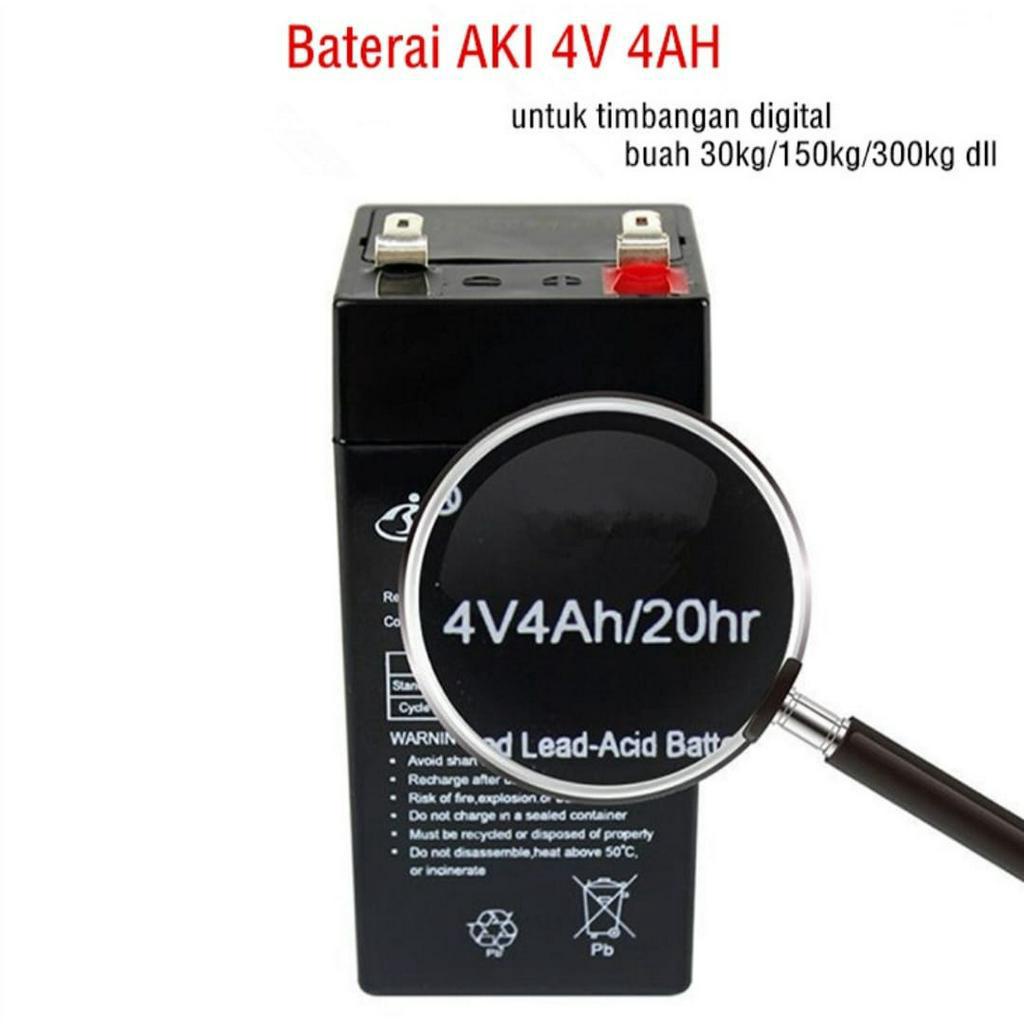Jual Baterai Timbangan Digital 4V4AH / Aki kering 4V 4Ah / Battery Accu 4V4Ah | Shopee Indonesia