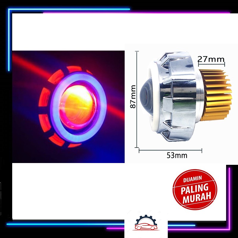 Jual LED Projie Projector Lampu Utama Motor 3 Mode U12 | Shopee Indonesia
