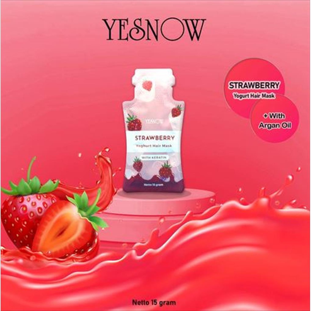 Jual Yesnow Hair Mask Strawberry Yoghurt Keratin 15Gr | Shopee Indonesia