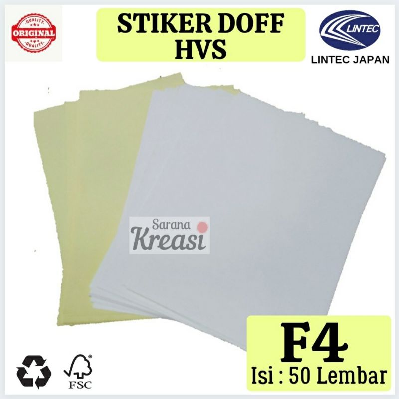 Jual Kertas Sticker HVS DOFF LINTEC - F4 - 50 Lembar - Stiker Kertas ...
