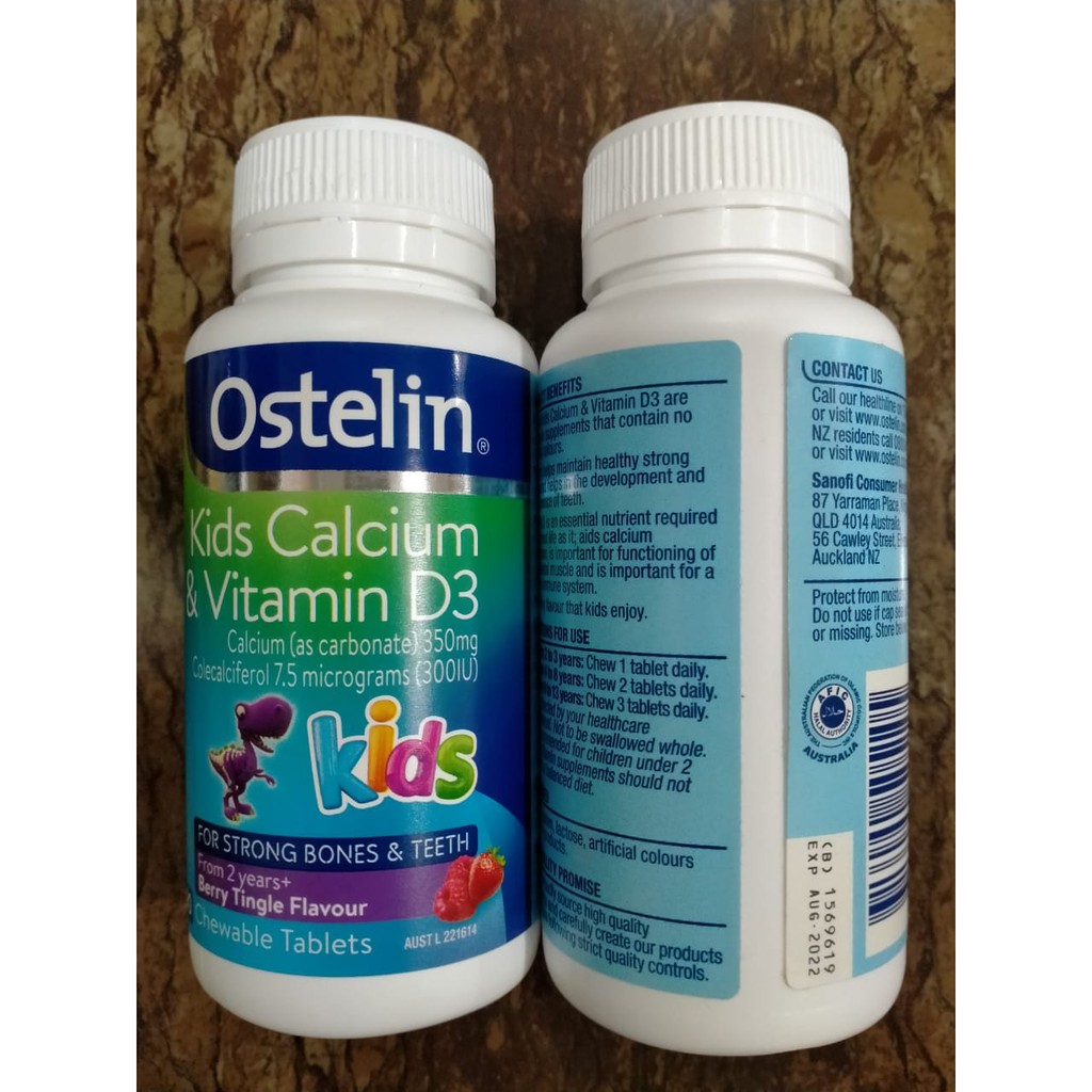 Jual Ostelin Kids Calcium And Vitamin D3 - 90Chewtab READY | Shopee ...