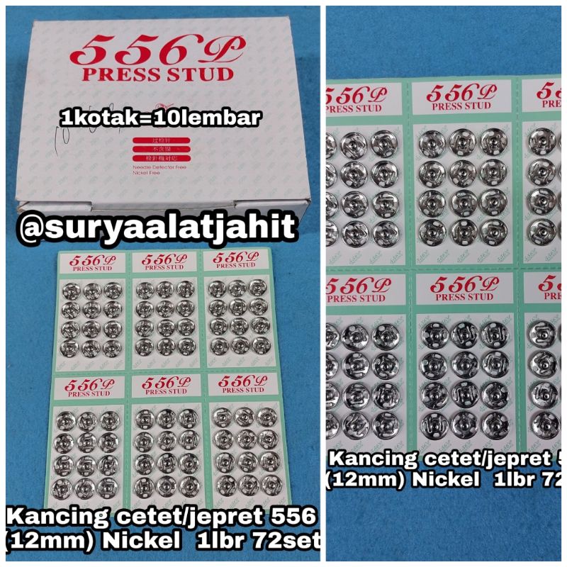 Jual Kancing jepret 556 (12mm) Nkl/BN (1lbr@72set) =rp.36.000/1lbr ...