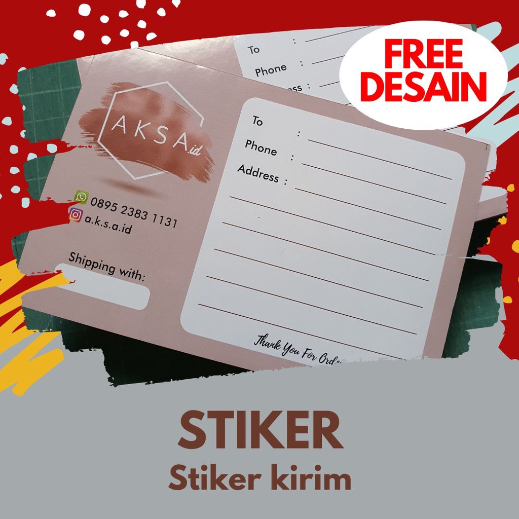Jual [100pcs, 10x7cm] Stiker Kirim (SIAP CETAK / GANTI LOGO DR KATALOG ...