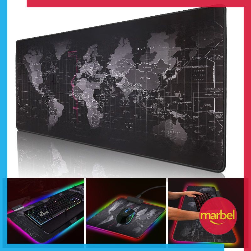 Jual Mouse Pad Gaming Gambar Peta Dunia LED RGB 300 x 700 mm MP10 ...