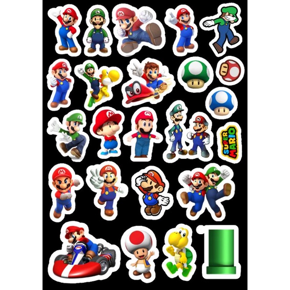 Jual sticker stiker mario bross waterproof isi 20 an pcs | Shopee Indonesia