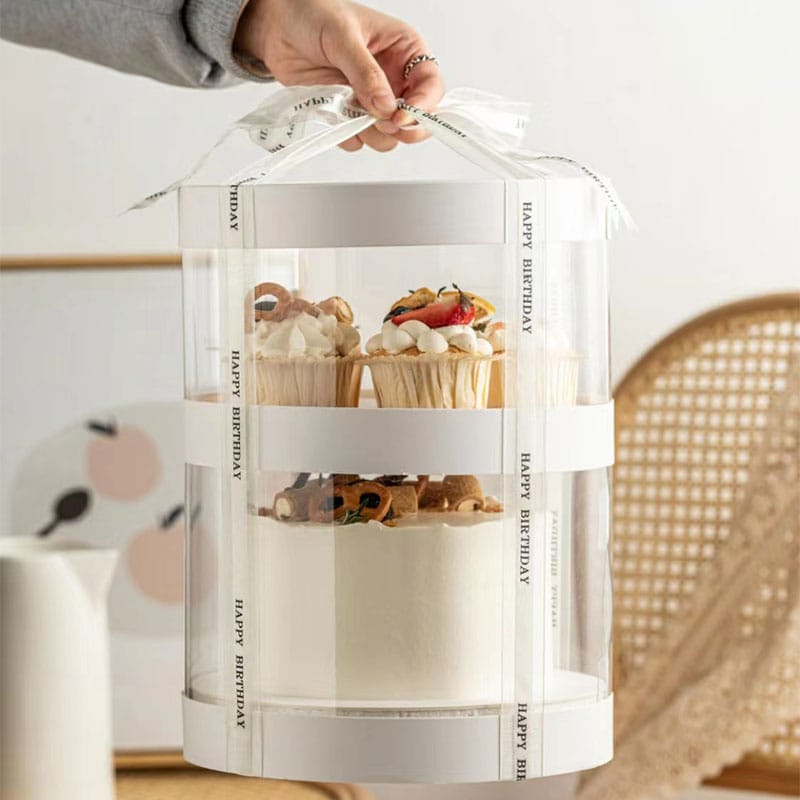 Jual Kotak Dus Kue Cake Box Kardus Kue Tinggi Bulat Tabung DOUBLE TIER ...