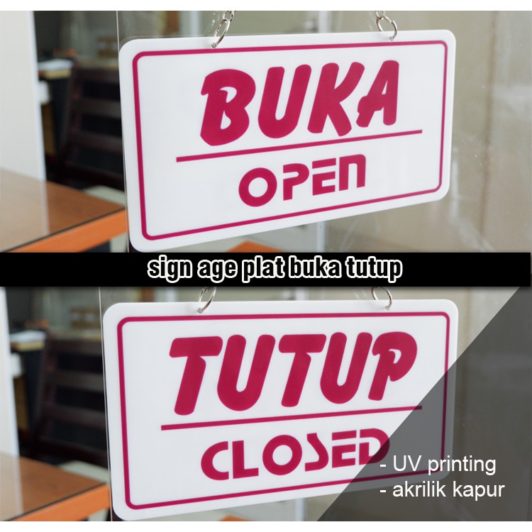 Jual Sign Nameplate Open Close Gantung Ukuran 22x12cm | Shopee Indonesia