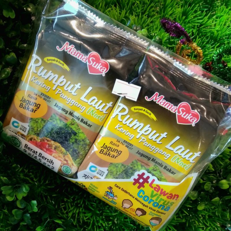 Jual Mama Suka Rumput Laut Kering Panggang Rasa Jagung Bakar / Nori ...