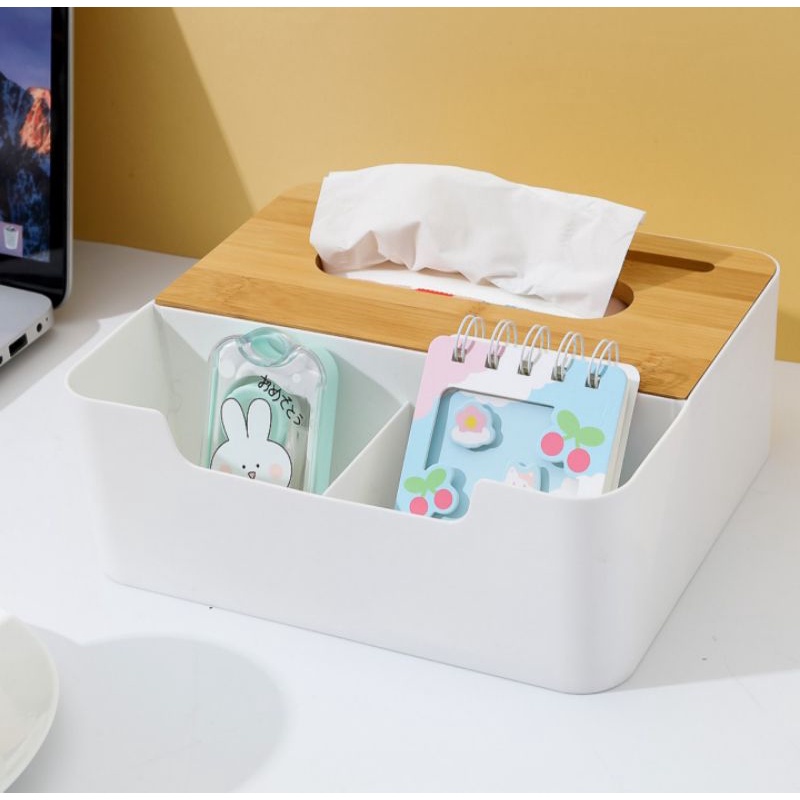 Jual MINISO Kotak Tisu Minimalis Multifungsi Tutup Kayu Premium ...