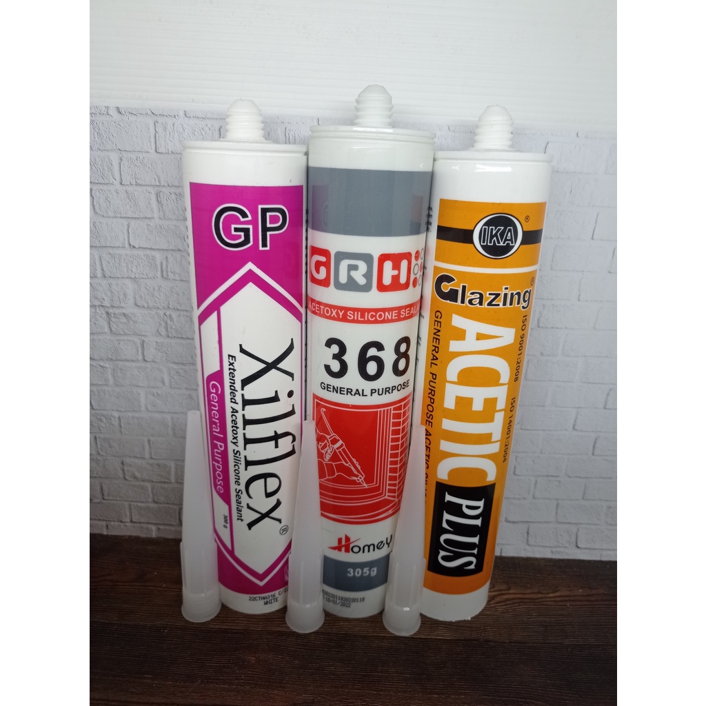 Jual Lem Kaca Tembak/Silicon Sealant warna Putih/Clear/Hitam | Shopee ...
