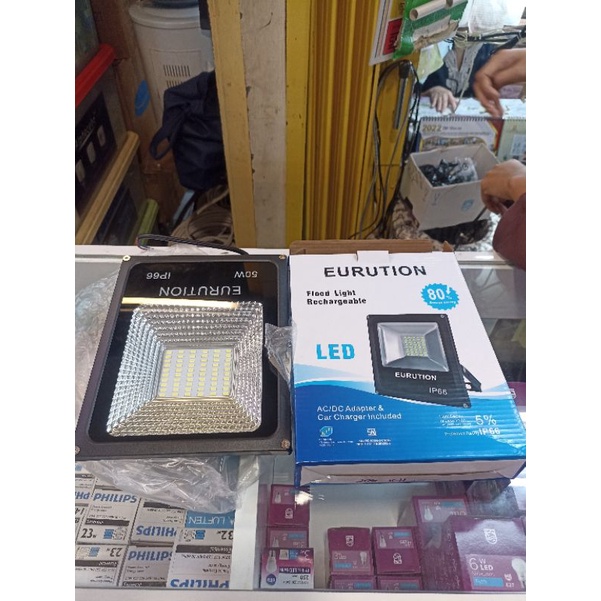 Jual Lampu sorot LED 50 watt EURUTION 50w tembak tipis IP66 SMD Flood light | Shopee Indonesia