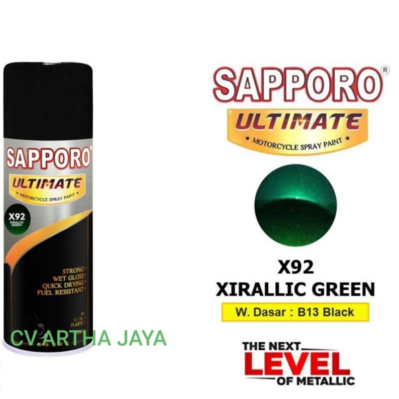 Jual SAPPORO ULTIMATE XIRALLIC GREEN HIJAU ( X92 ) 400ml | Shopee Indonesia