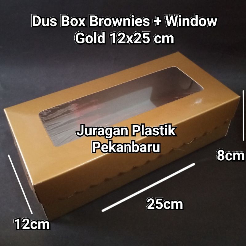 Jual Box Brownies Gold + Window 12x25 cm | Dus Kotak Kemasan Kue Roti ...