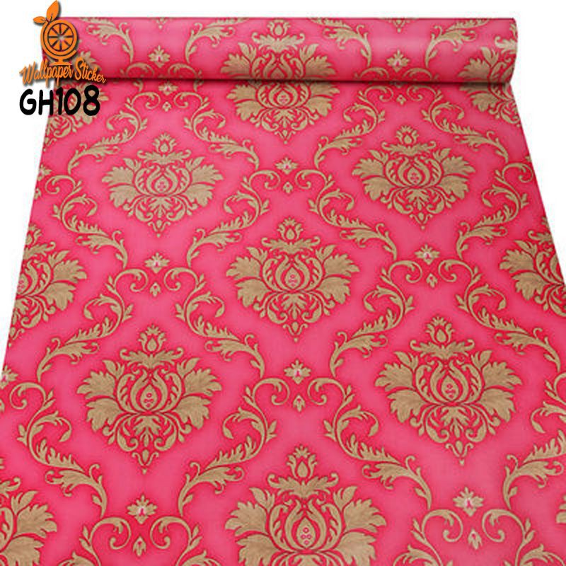Jual BATIK MERAH KUNING Wallpaper Sticker dinding ukuran 45 cm x 9 m ...