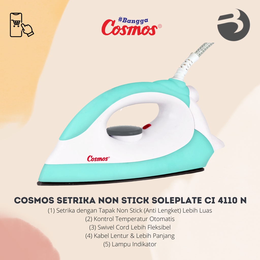Jual Cosmos Setrika Non Stick Soleplate CI 4110 N | Shopee Indonesia