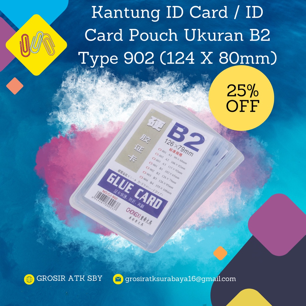 Jual Kantung ID Card / ID Card Pouch A+Z Bahan Mika Plastik Tebal Ukuran B2 Type 902 | Shopee ...