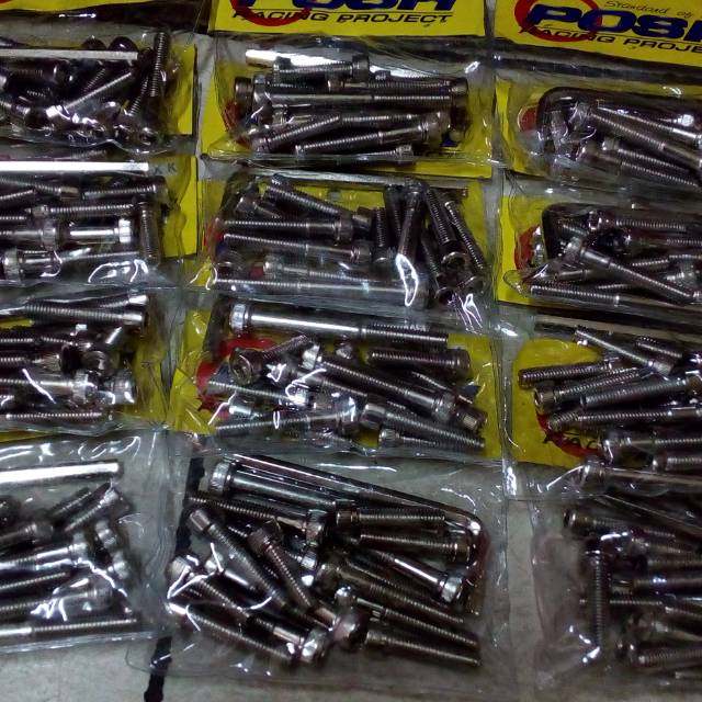 Jual Baut blok mesin rx king rxz galvanis crhome kanan kiri | Shopee Indonesia