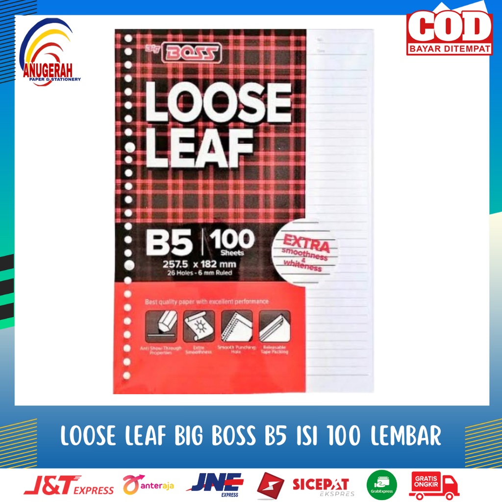 Jual BIG BOSS LOOSE LEAF B5 ISI 100 LEMBAR (PCS) | Shopee Indonesia