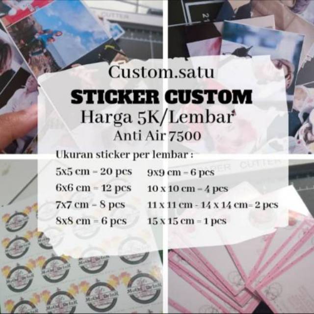 Jual Cetak STICKER custom A4 | Shopee Indonesia