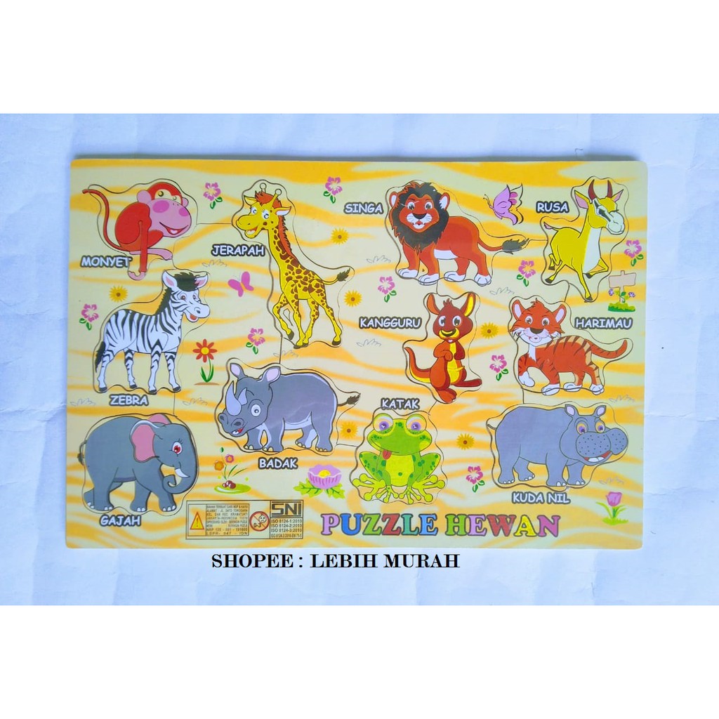 Jual Mainan Edukasi Anak Puzzle Kayu SNI Gambar Hewan Laut Binatang ...
