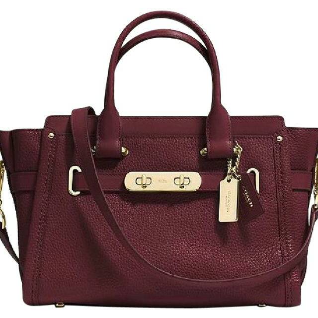 Jual COACH SWAGGER 27 MAROON(BURGUNDY) | Shopee Indonesia