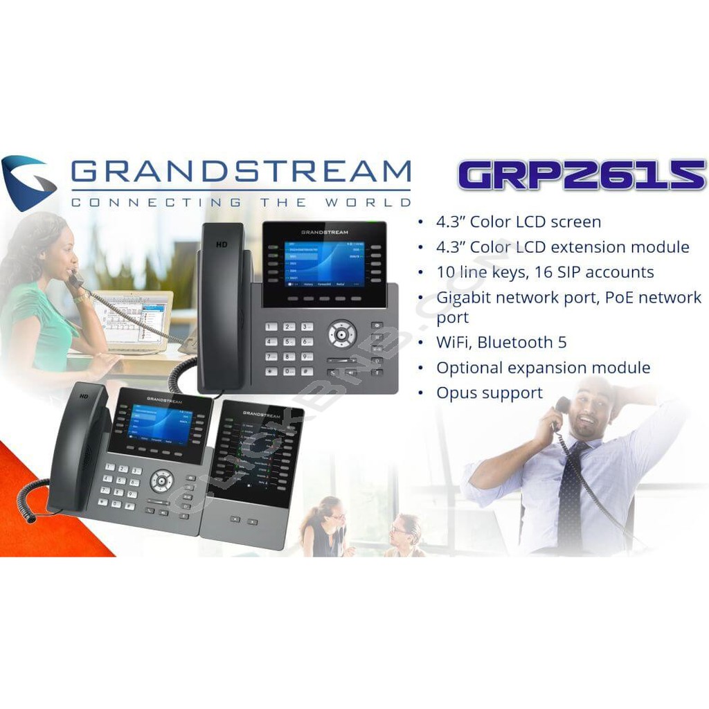 Jual Grandstream GRP2615 - 10 line, 5 SIP acc IP Phone for Operator [WiFi+PoE+Gbit] | Shopee ...