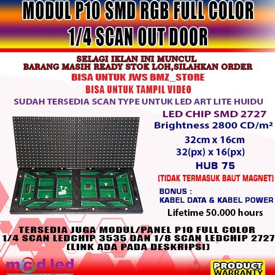 Jual MODUL P10 RGB FULL COLOR 1/4 SCAN SMD OUTDOOR | Shopee Indonesia