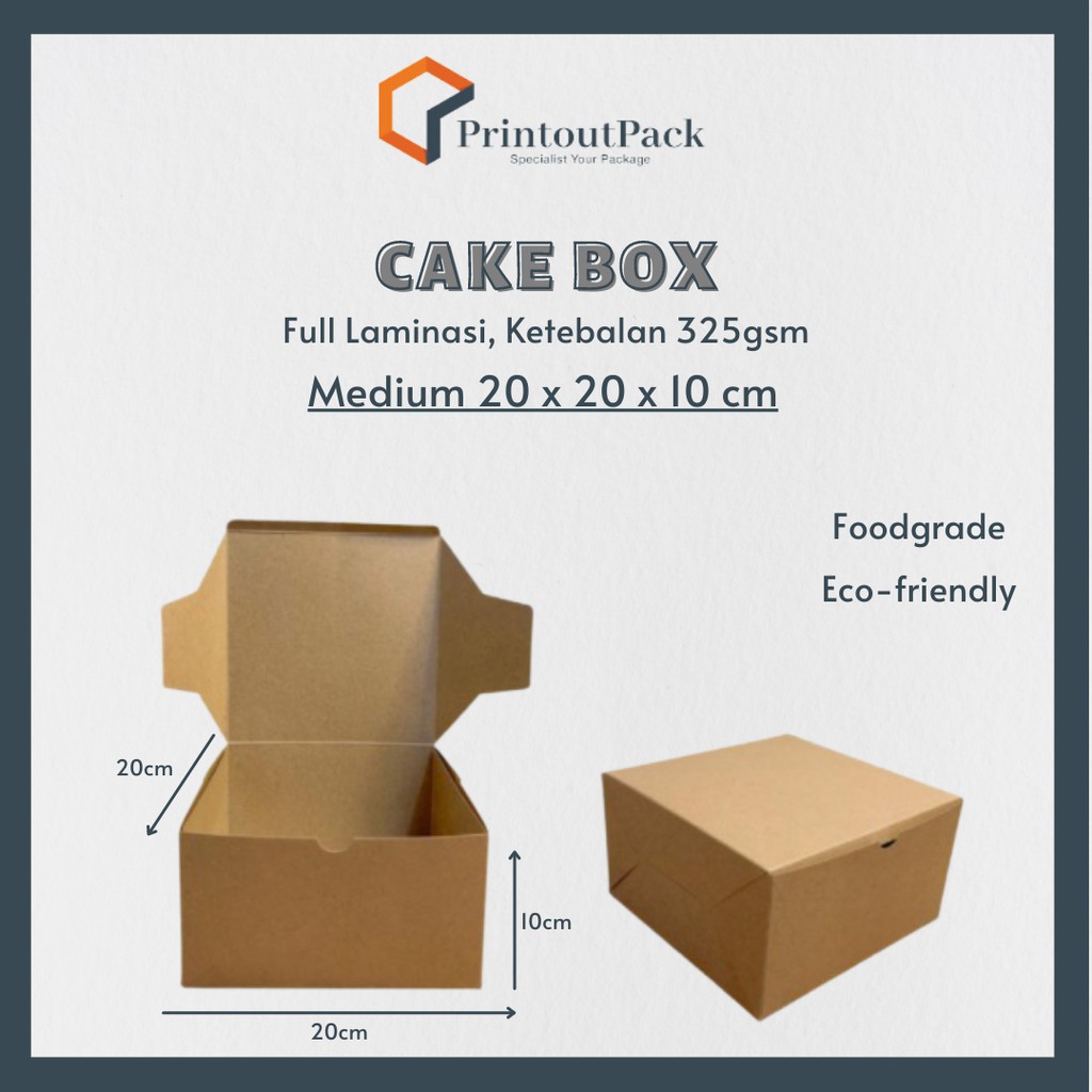 Jual Cake Box/Box Kue/Box Makanan/Box Hantaran/Kraft Paper Box Laminasi ...