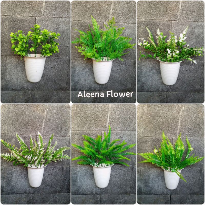 Jual (COD) DAUN HIAS DINDING DAUN PLASTIK ARTIFICIAL POT DINDING BUNGA ...