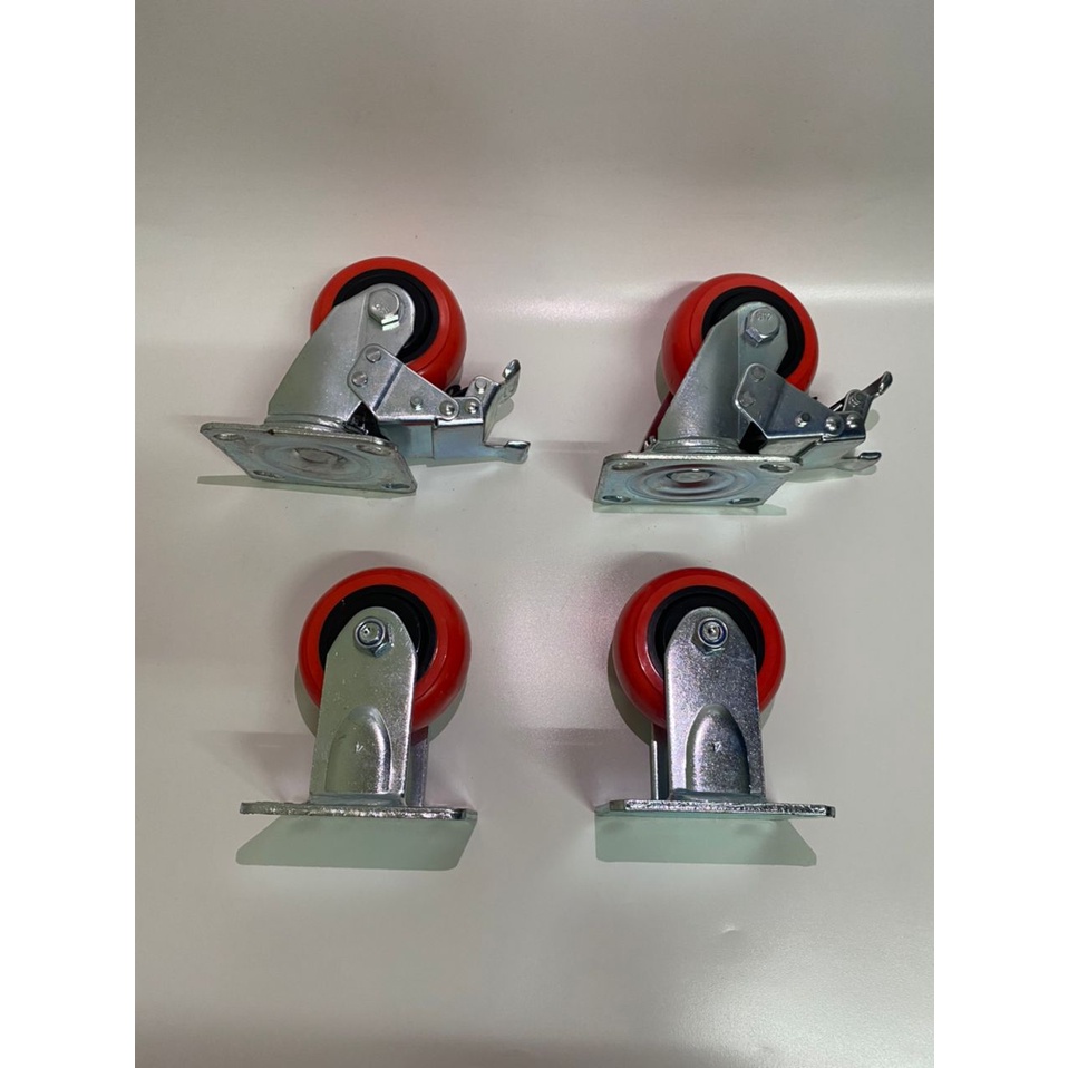 Jual Roda troley PUB heavy duty 4 inch (2putar+rem 2 Mati) | Shopee ...