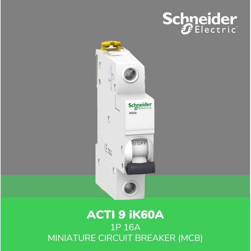 Jual Schneider Electric Acti 9 MCB iK60A - 1P 16A - A9K14116 | Shopee Indonesia