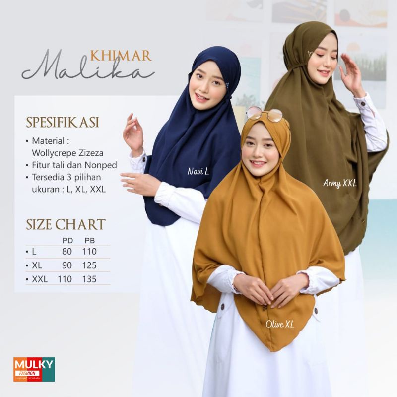 Jual Khimar Malika Instan - Bahan Wollycrepe Premium Tali Nonpet Jumbo Syari Model Cutting ...