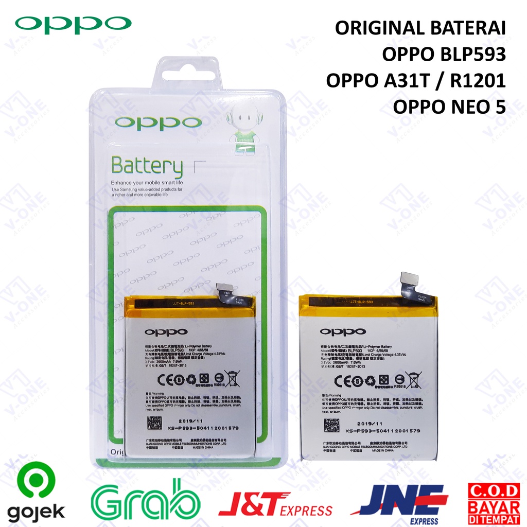 Jual OPP/CPP BATERAI BATTERY OPPO NEO 5 A31T R1201 BLP593 ORIGINAL 100% ...