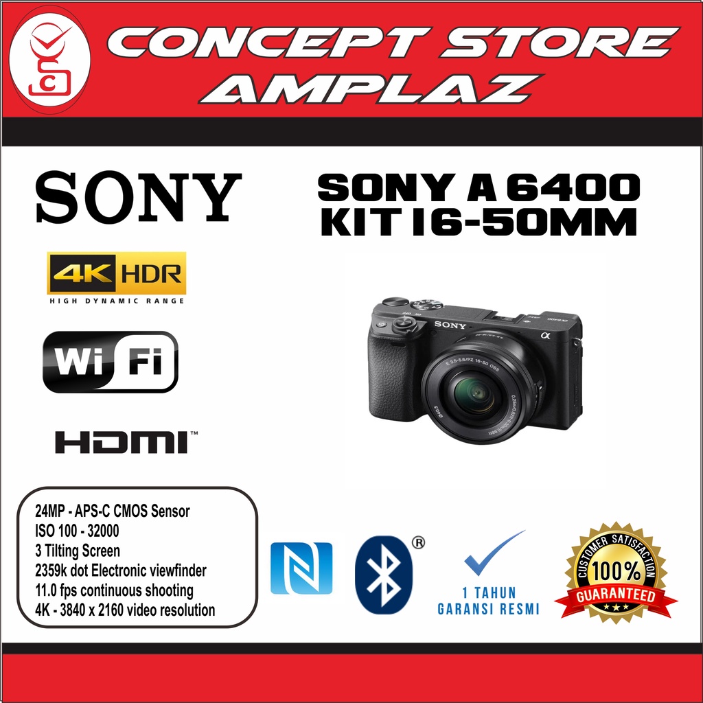 Jual Sony Alpha A 6400 Kit 16 50 . A6400 Kit 16-50 Mirrorless Camera ...