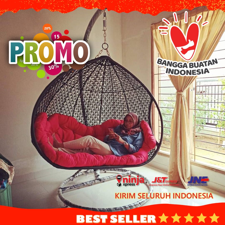 Jual Ayunan Gantung Jumbo XL Rotan Sintetis Termurah Tiang Besi | Shopee Indonesia